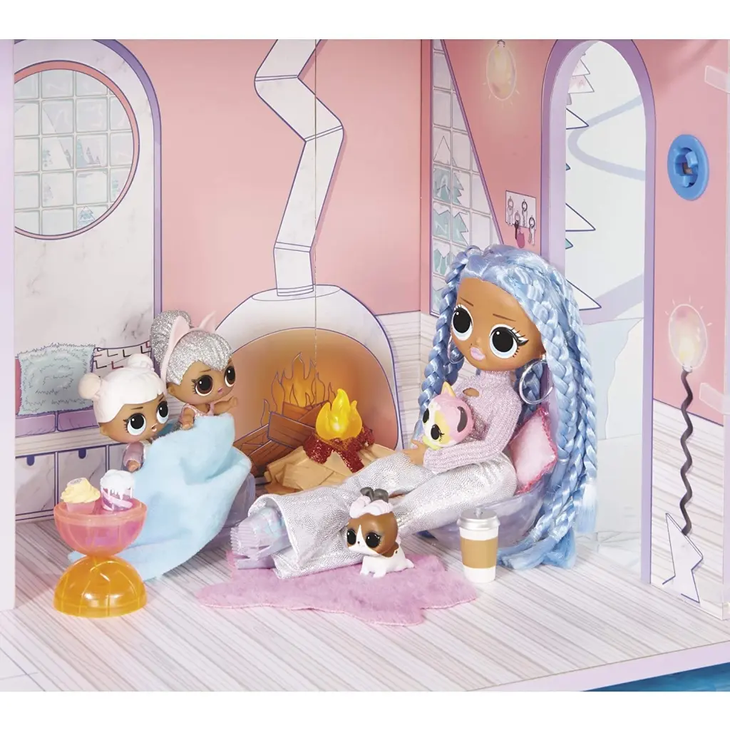 LOL Surprise OMG Winter Chill Cabin Wooden Doll House with 95 ...