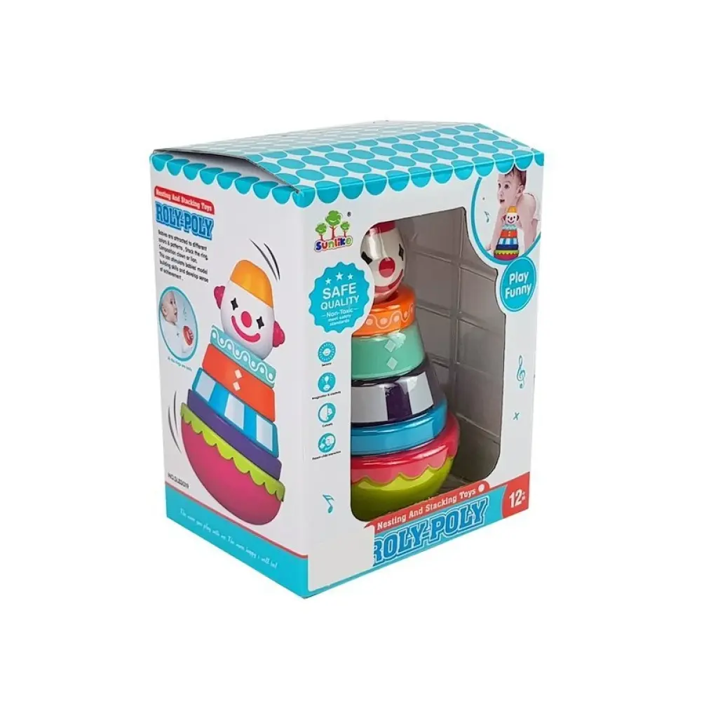 Educational Pyramid Clown Patterns Colours Sounds - BernuVeikals.lv